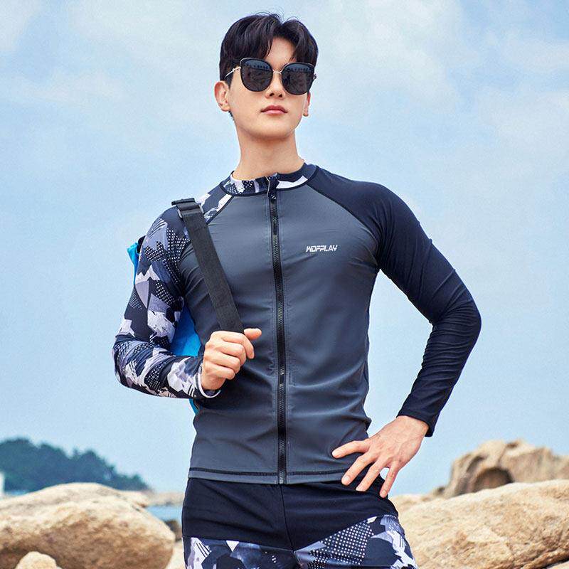 潜水服男士上衣防晒速干浮潜服冲浪服长袖长裤泳衣水母衣两件式套