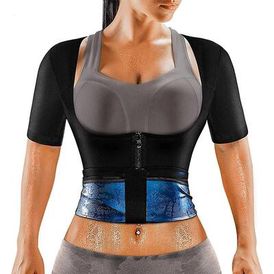 Sauna Suit Shirt Women Sweat Waist Vest Fajas Sleeve Tank