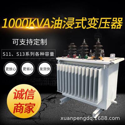 三相油浸式电力变压器S11-M-1000kVA/10/0.4kV全铜芯生产厂家