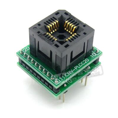 PLCC20转DIP20编程座测试座IC120-0204-205带板引脚间距1.27mm