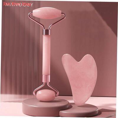 Pink Gua Sha Roller Massager Rose Resin Scraping Facial Skin