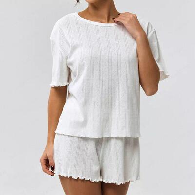 Women sleepwear, short sleeved shorts, two-piece home outfit