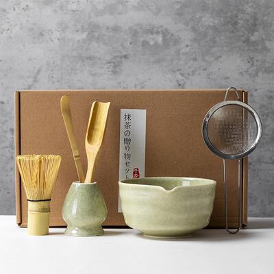 Matcha tea set陶瓷抹茶茶具工具套装抹茶色日式茶筅抹茶碗ins风