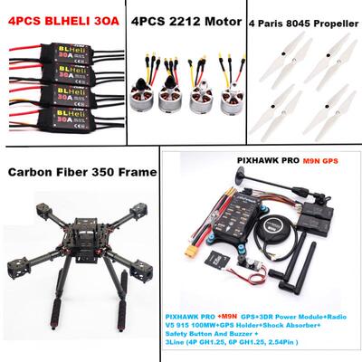 博立方碳纤维F350 PIXHAWK PRO 915MHZ 100MW M9N飞行控制器