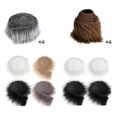 4Pcs Faux Fur Fabric Costume Soft Craft Shaggy Fur Patches