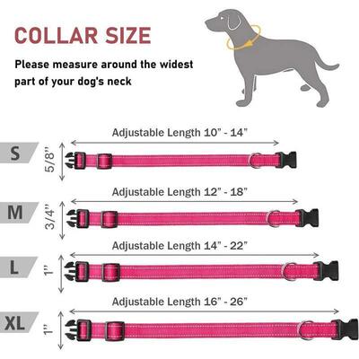 Reflective Dog Collar Strap With Adjustable Safety Nylon Pet