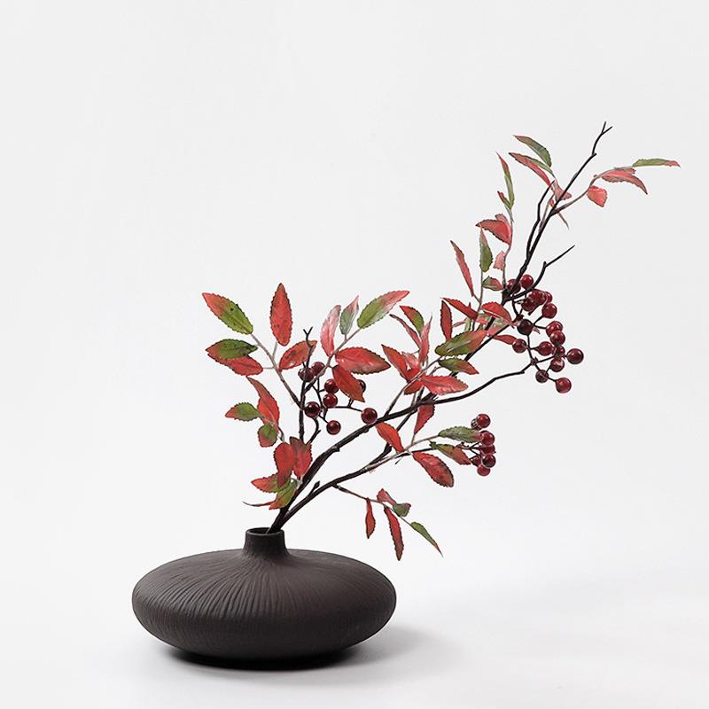 现代新中禅意插艺花瓷器式黑角色花瓶工玄关柜VIY几装饰品样板间