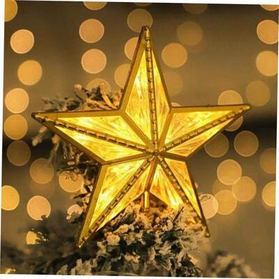1Pc 16/20cm Christmas Tree Top Star Light LED Glowing Star L