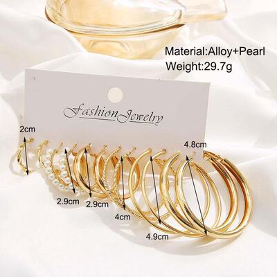Earrings Fashion Earring hoop Earings Women set earing pearl
