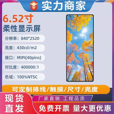 6.52寸840*2520柔性显示屏MIPI高色域高对比AMOLED显示屏带触摸