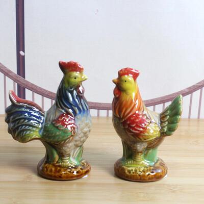 陶瓷鸡工艺品 办公室 客厅鸡摆件 窑变釉漂亮鸡家居摆设8157