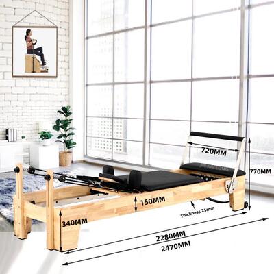 工厂普拉提核心床可折叠商家用橡枫木实木pilates reformer瑜伽床