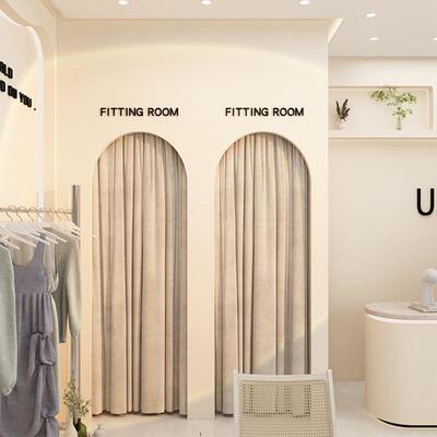 试衣间FITTING ROOM立体自沾立体简约亚克力字服装店装饰门牌贴