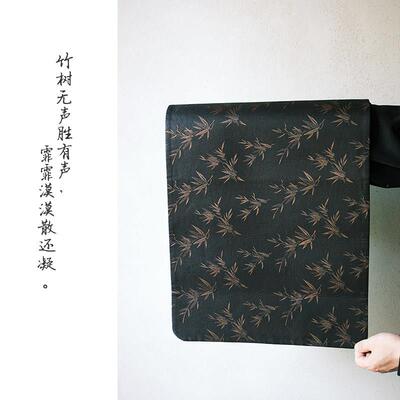 太初枢院 慢蓝深色提花香云纱茶席 干泡台茶席长方形真丝茶席