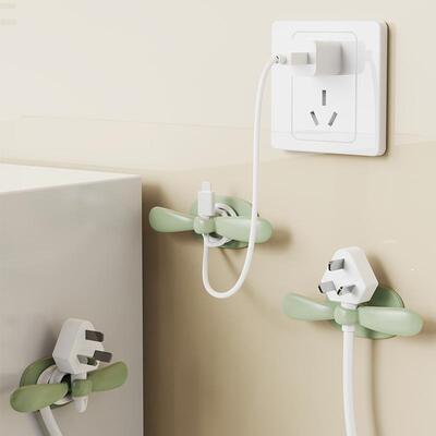 Self-adhesive cable organizer, wire winder, and hook for sma