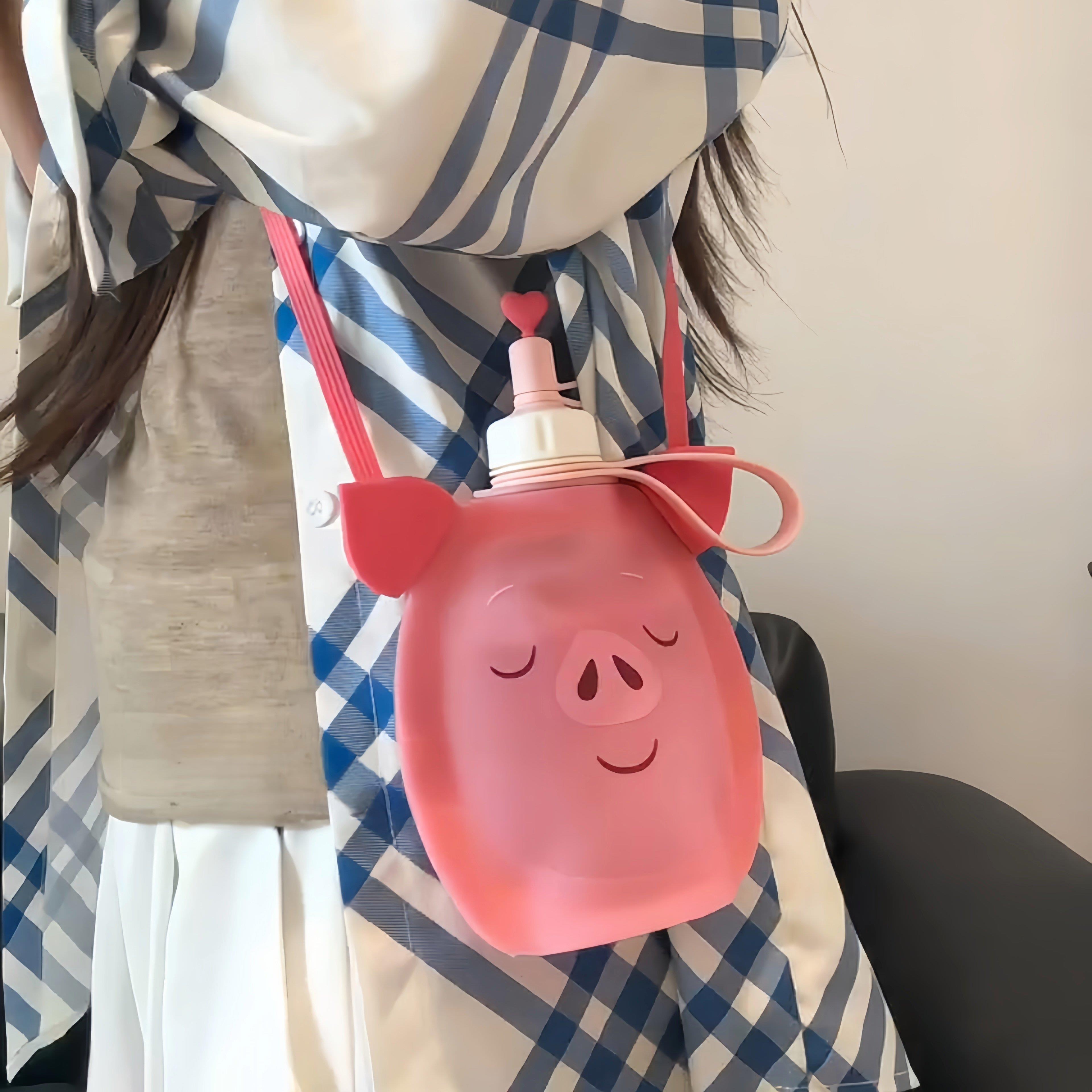 儿童水壶夏食品级硅胶水袋大容量加厚旅行便携式可折叠户外运动