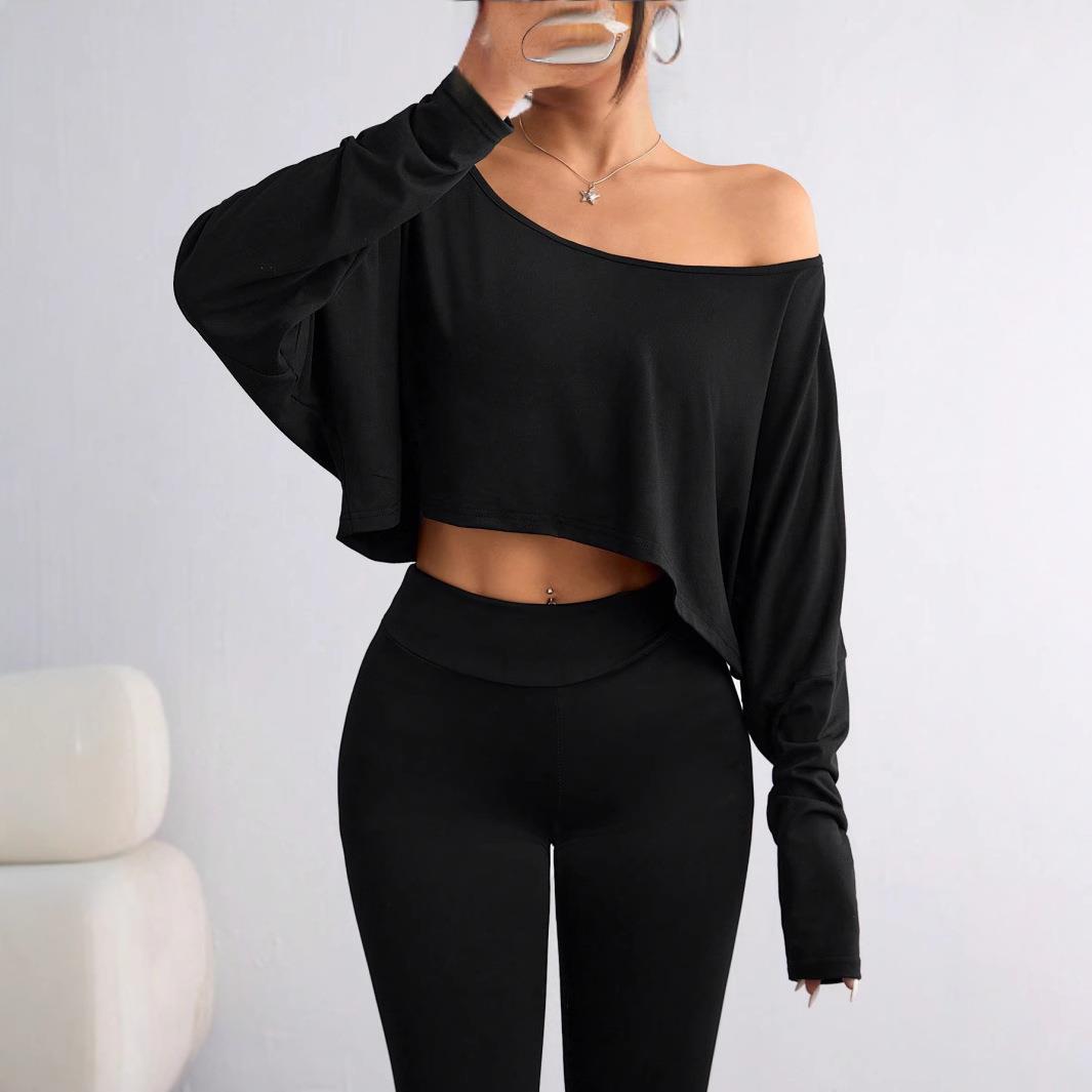 Asymmetrical Neck Tee Casual Sleeve Fitted shirt Daily Wear