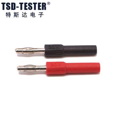 P6456香蕉插头4mm公转4mm母全铜镀镍转接头短路插连接器