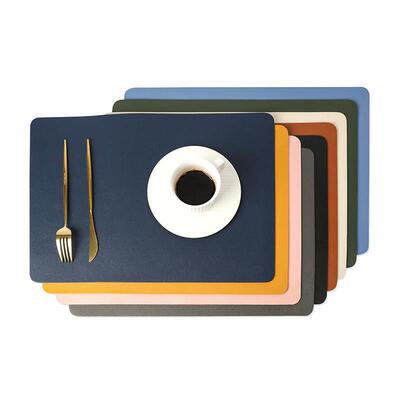 Nordic solid double-layer leather placemats heat-proof pads