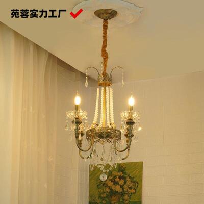 法式复古水晶客厅吊灯美式乡村简约轻奢餐厅灯民宿主卧室新款灯