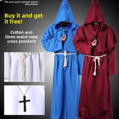 Halloween cosplay monk robe, wizard costume万圣节COS表演服装