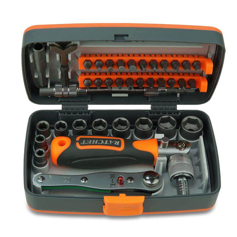 家用工具箱套装多功能五金工具木工维修汽车车载组套棘轮螺丝刀