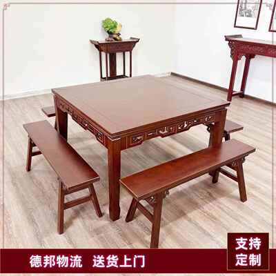 八实仙桌木方桌子客厅用村中堂老式实木EEY餐桌家饭店圆形正方农