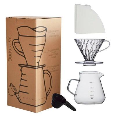 Pour Over Coffee Dripper Set 600ml Glass Server V02 Funnel