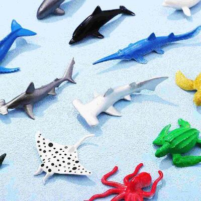 24 Pcs Mini Small Sea Animal Toys Fish Model Ocean Figures
