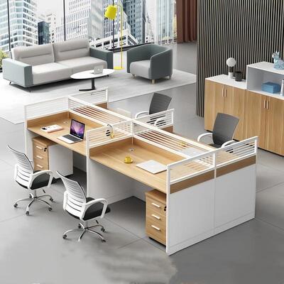 办桌屏椅组合2/4/6人位屏风卡座办公室脑桌电LP-48隔断风公电脑桌