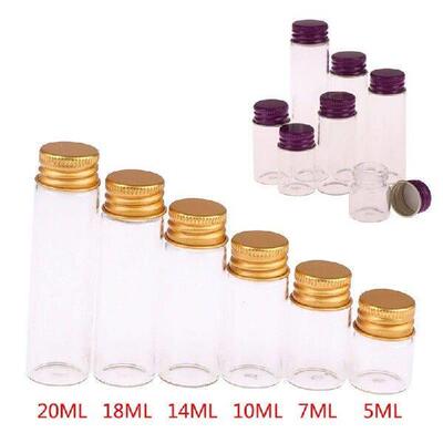 10PCS/lot 5/7/10/14ML Tiny Glass Jars Bottles Screw Cap