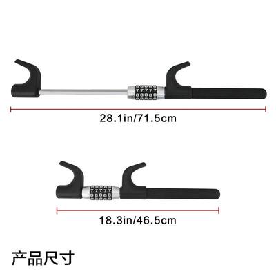 汽车方跨向盘密码锁锁合金材汽车通用防盗U质型码锁方向C1049盘锁