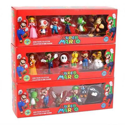Super Mario Bros PVC Action Figure Toys Dolls Model Set Luig