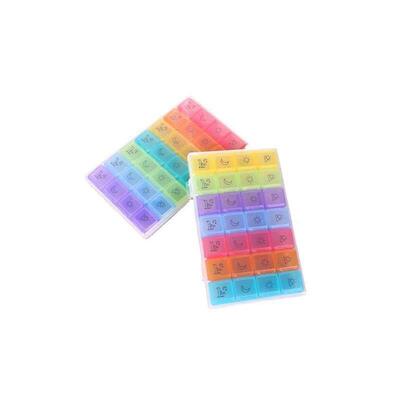1PCS 4 Row 28 Squares Pillbox Storage Box for Pills Portable