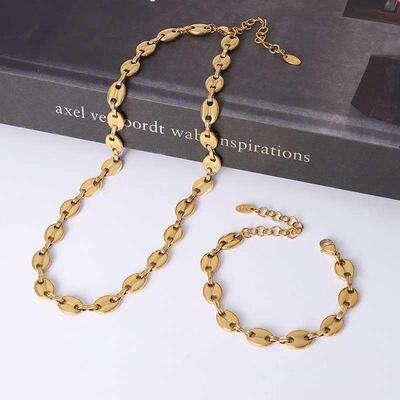 ins minimalist style popular pig nose stitching chain titani