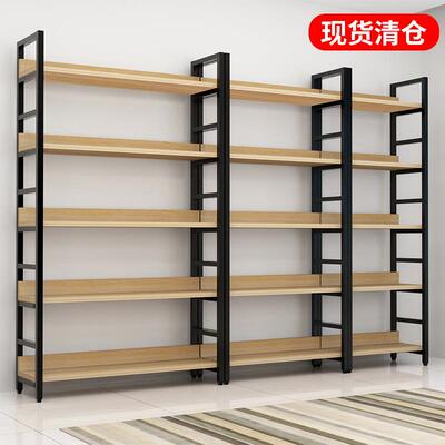 钢木书架客厅纳储物架简约现代GUL架置物架货层落地架展示收架陈