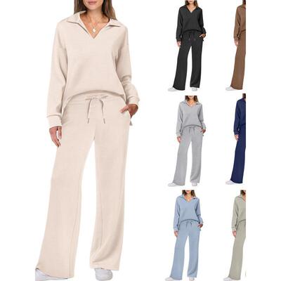 Casly Lamiit Women's 2-Piece Plain Lounge Set - Soft Pants