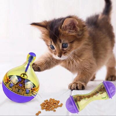 Interactive Cat Food Feeders Ball Pet Toys Tumbler Toy Smart