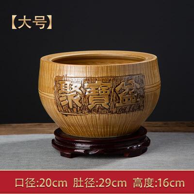 高档盆满钵满景德镇陶特聚宝盆摆件客厅招财瓷聚客厅家用米缸财大