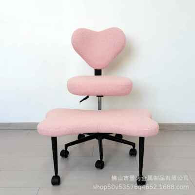 羊绒冥糕椅坐没坐相盘腿猴想JW2525凳懒人办坐公跪瑜伽带靠背凳子