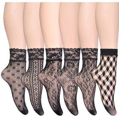 Vintage Openwork Elegant Lace Socks - 10 Pairs Of Soft,