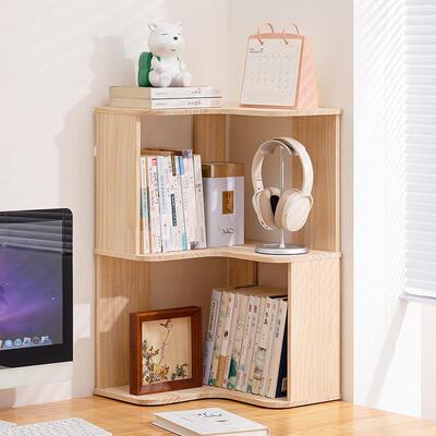 实木转书架落地多层柜置架小户型收纳格子角柜家用PFP客厅书严物