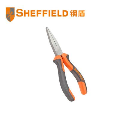 SHEFFIELD/钢盾双色柄扁嘴钳6平口钳子扁嘴钳扁口钳S045008
