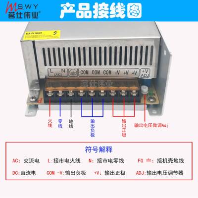 48V12.5A600W开关电源S-600-48灯条电机打包机监控照明灯