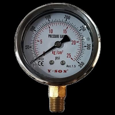 Y-Son压力表At63-1/4Pt-25Kg/350Psi 60mm径向充油和防震