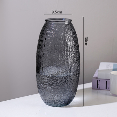 复古雪柳枯木逢春落地玻璃大号花瓶马醉木富贵竹鲜枝龙柳插花摆件