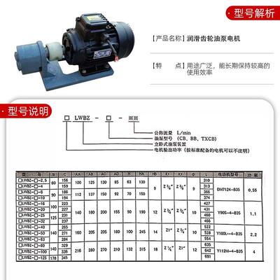 CB-BB6B0锯床7齿轮油泵电机30550WCB-B4B6B金华龙达1正方YS741247