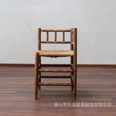 Bobbin转角椅法式复古中古风白蜡木实木单人椅