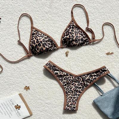 Womens Leopard Fruits Print Bikini Set Leopard Print Bikinis