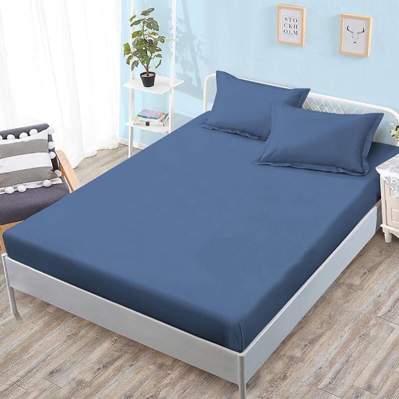 King Size bed sheets fitted sheet pillow cases 纯色床笠 枕套